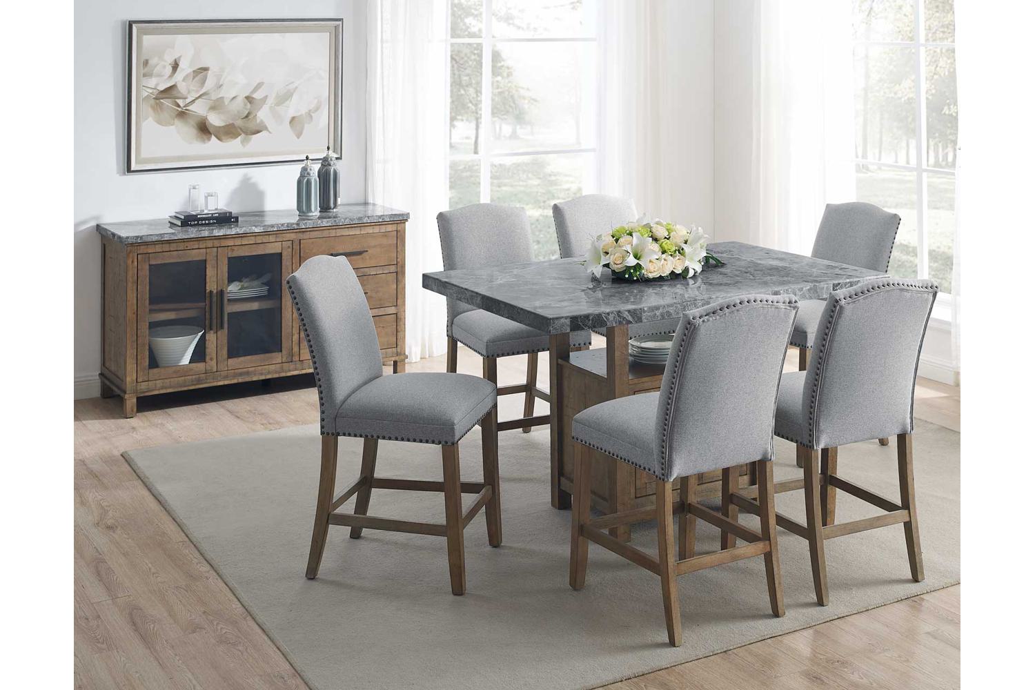 Grayson Gray 7 Piece Counter Height Set - Georgia Furniture Mart
