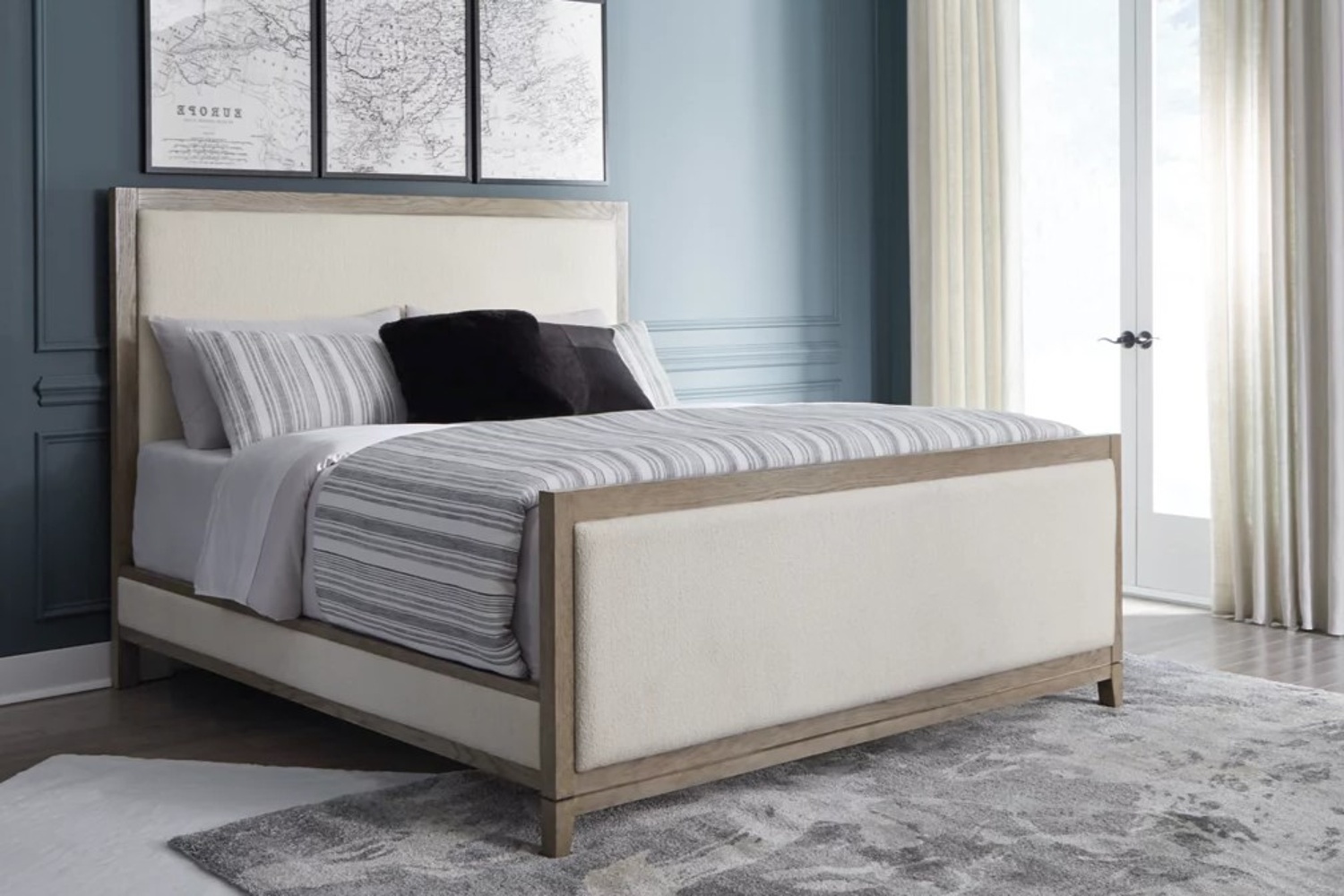 Chrestner Gray King Upholstered Bed - Georgia Furniture Mart