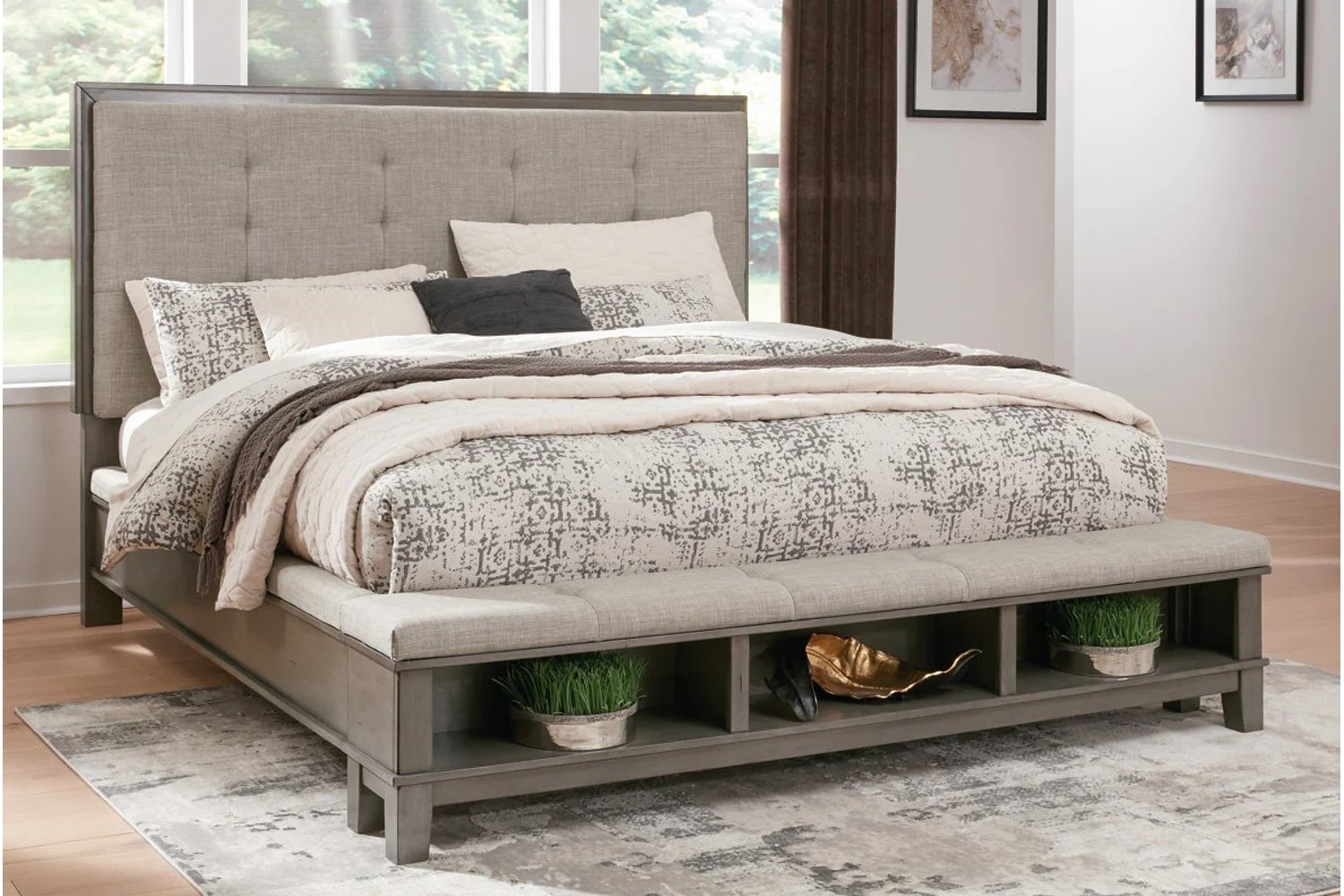 Hallanden Queen Panel Bed With Storage - Georgia Furniture Mart