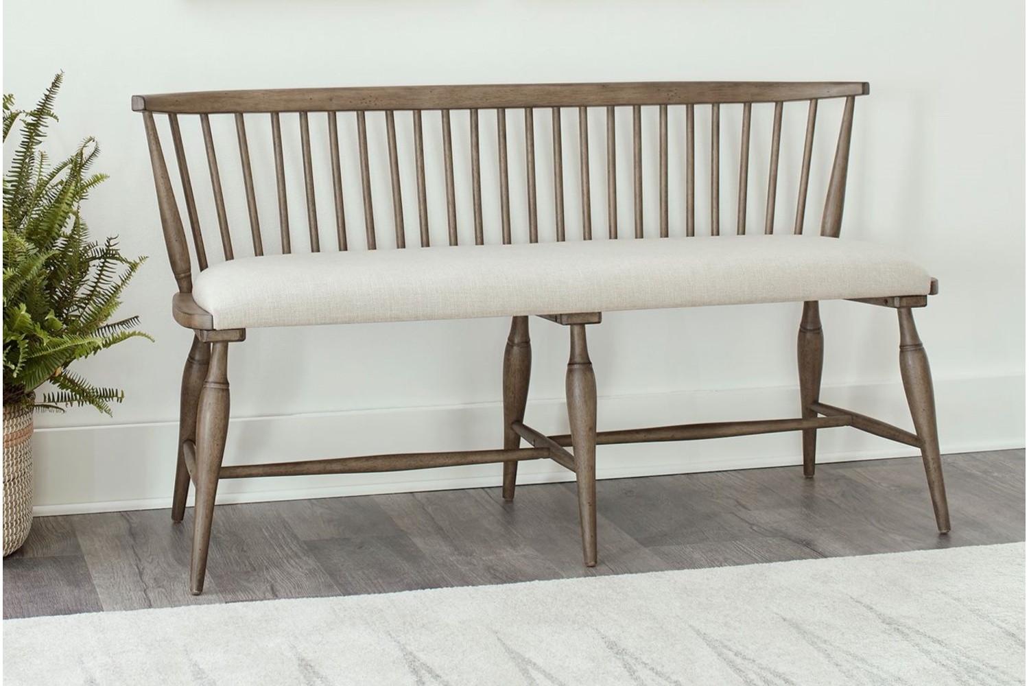 Americana Farmhouse Dusty Taupe Upholstered Bench - Georgia Furniture Mart