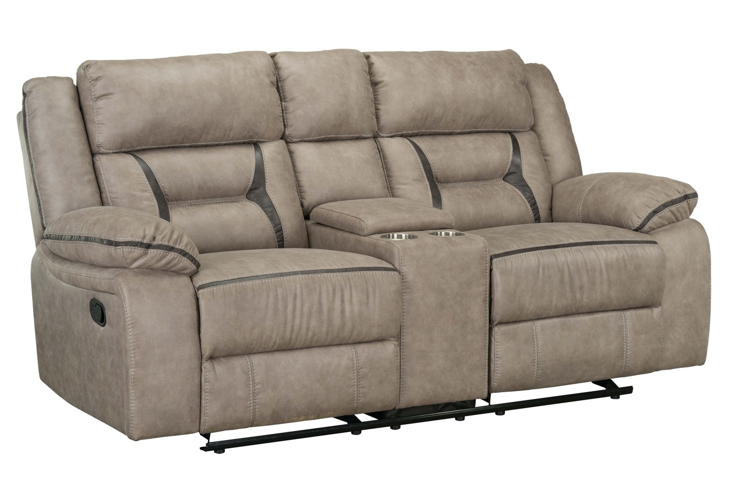 Acropolis Taupe Manual Reclining Loveseat With Console - Georgia ...