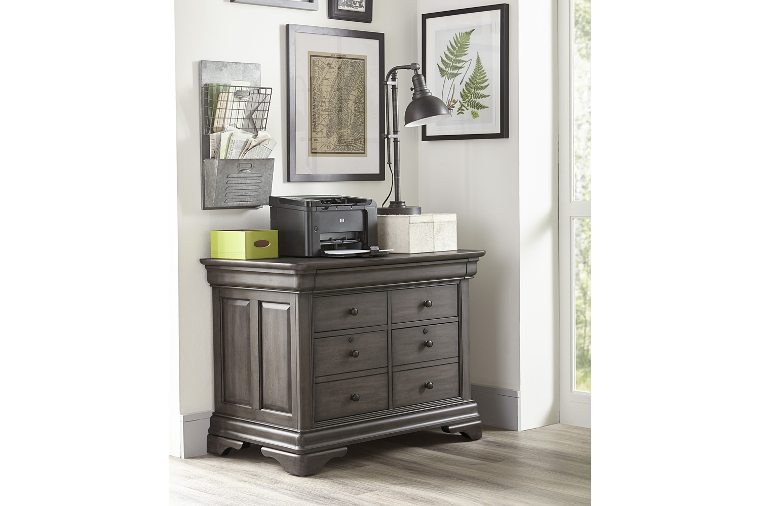 Sinclair Ash Gray Combo File - Georgia Furniture Mart