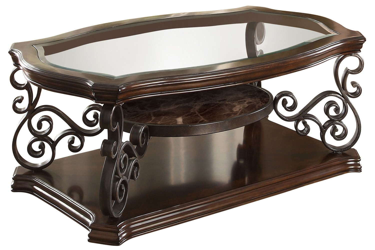 Laney Deep Merlot Coffee Table - Georgia Furniture Mart