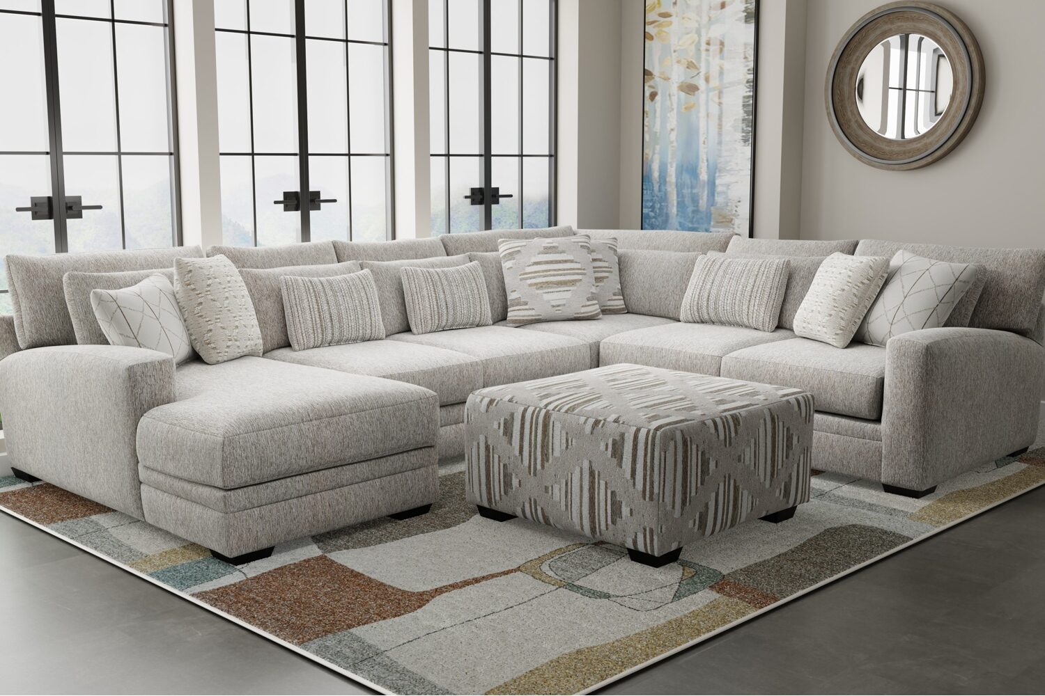 Brighton Wheat 3-Piece Sectional With Left Chaise - Georgia Furniture Mart