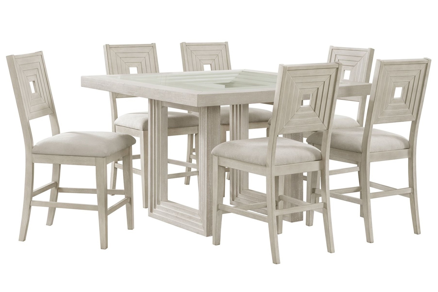 Avalanche Antique White Counter Height 7 Piece Dining Set - Georgia ...
