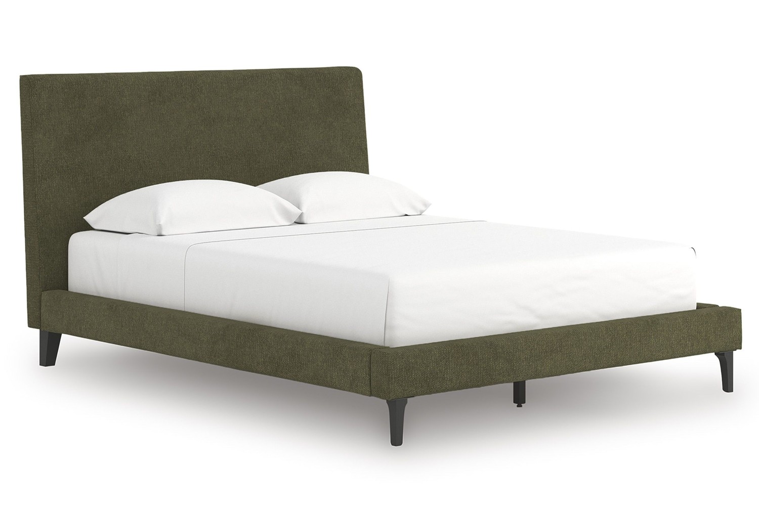 Chirason Sage Green Queen Upholstered Bed With Roll Slats - Georgia ...