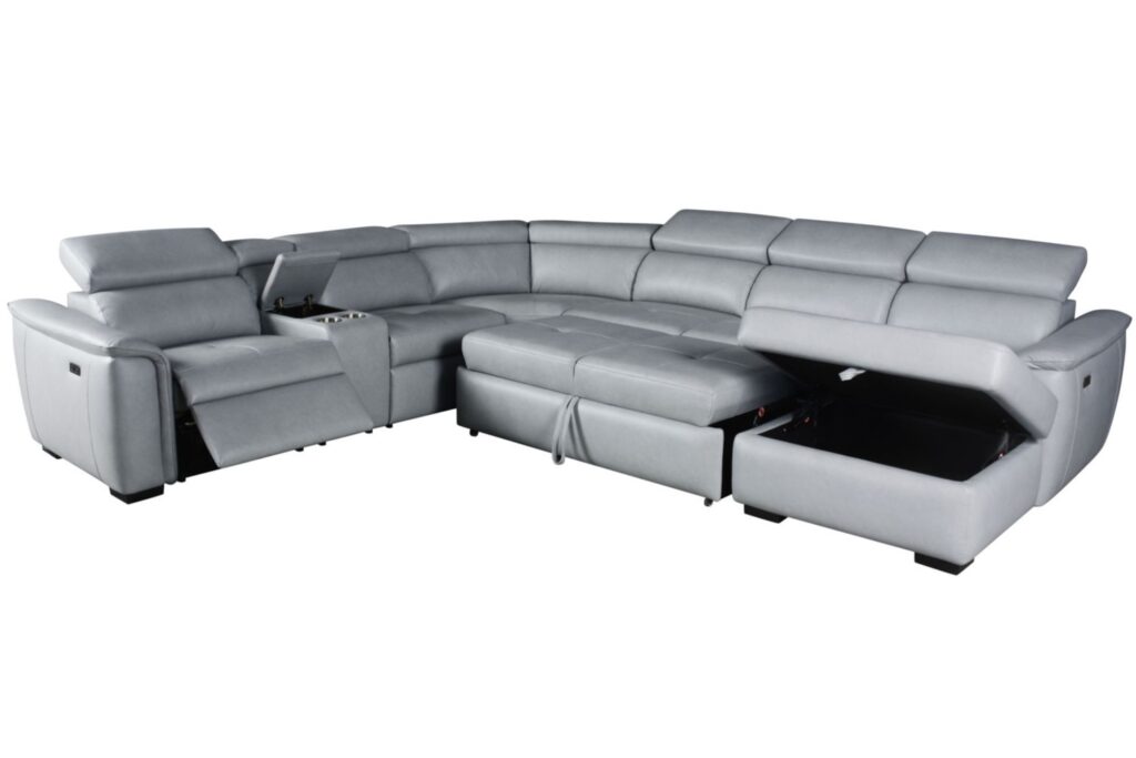 Typhoon Gray 4-Piece Power Reclining Sectional - Georgia Furniture Mart