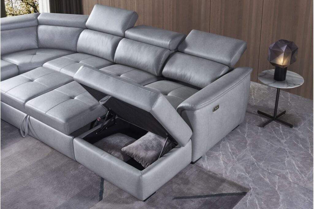 Typhoon Gray 4-Piece Power Reclining Sectional - Georgia Furniture Mart