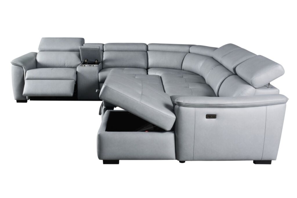 Typhoon Gray 4-Piece Power Reclining Sectional - Georgia Furniture Mart