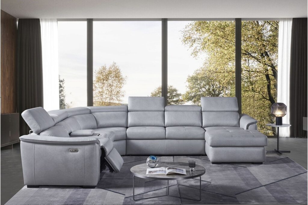 Typhoon Gray 4-Piece Power Reclining Sectional - Georgia Furniture Mart